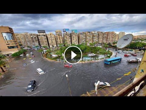 Flash Floods due to Heavy rain in Alexandria, Egypt
